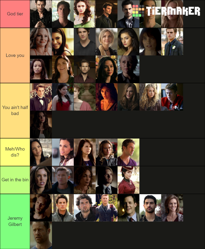 The Vampire Diaries characters Tier List (Community Rankings) - TierMaker