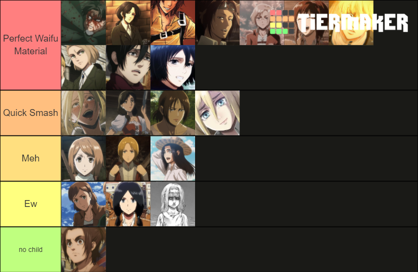 AOT Waifus Tier List (Community Rankings) - TierMaker