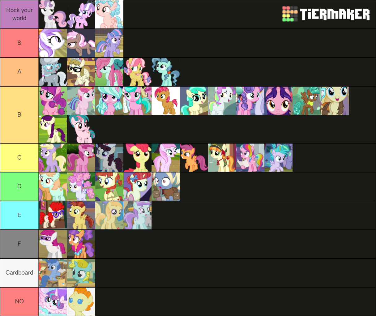 MLP fillies Tier List (Community Rankings) - TierMaker