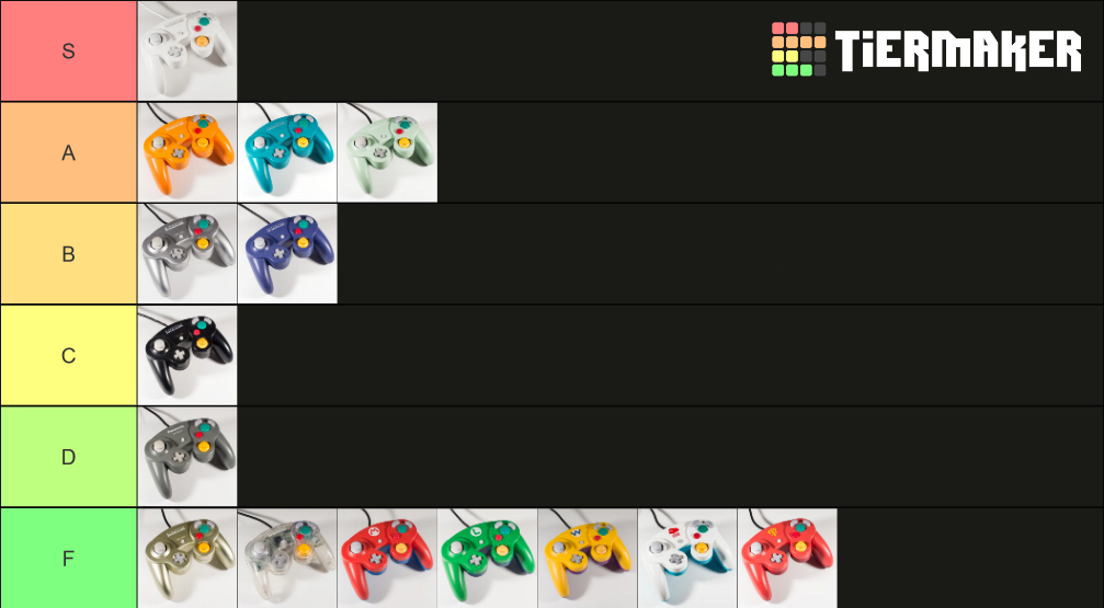 Gamecube Controller Color Tier List (Community Rankings) - TierMaker