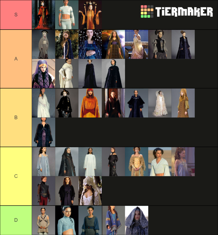 Padme outfits tier Tier List (Community Rankings) - TierMaker
