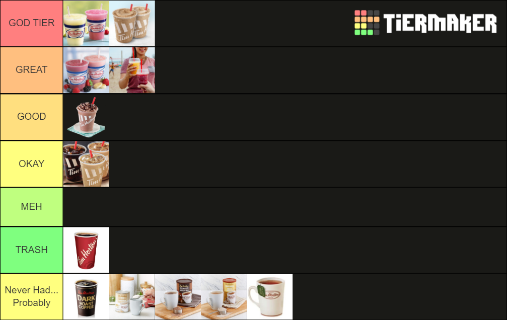 Tim Horton's Drink Menu (Canada) Tier List (Community Rankings) - TierMaker