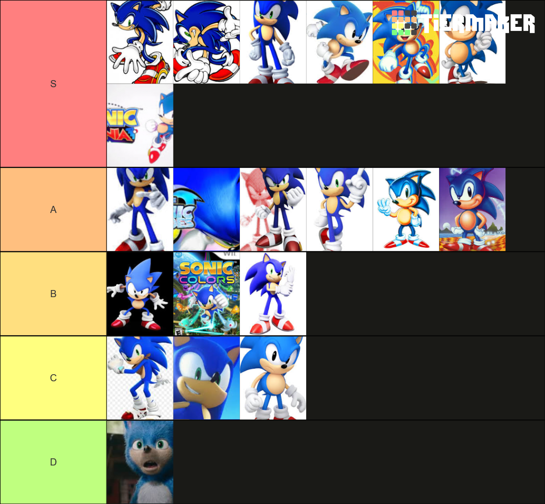 Sonic Designs Tier List (Community Rankings) - TierMaker