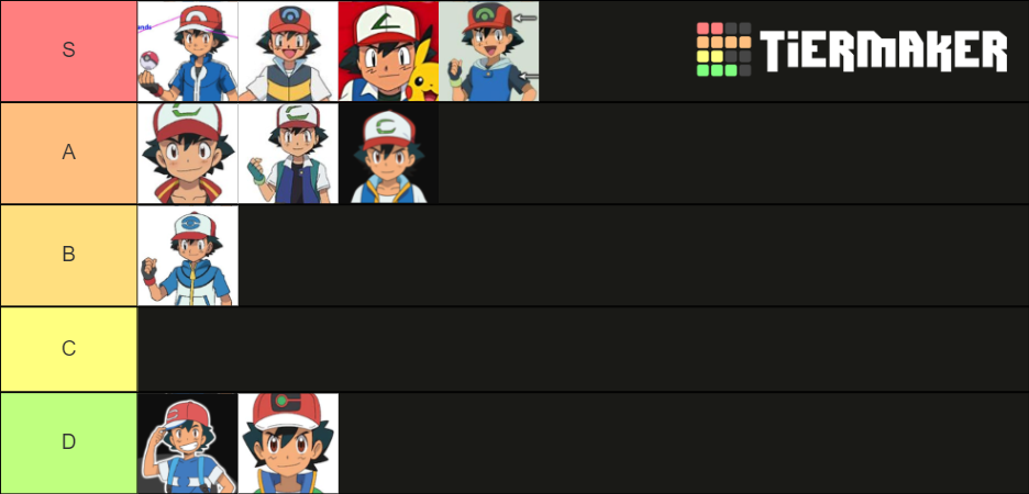 Ash From Pokemon Designs Tier List (Community Rankings) - TierMaker