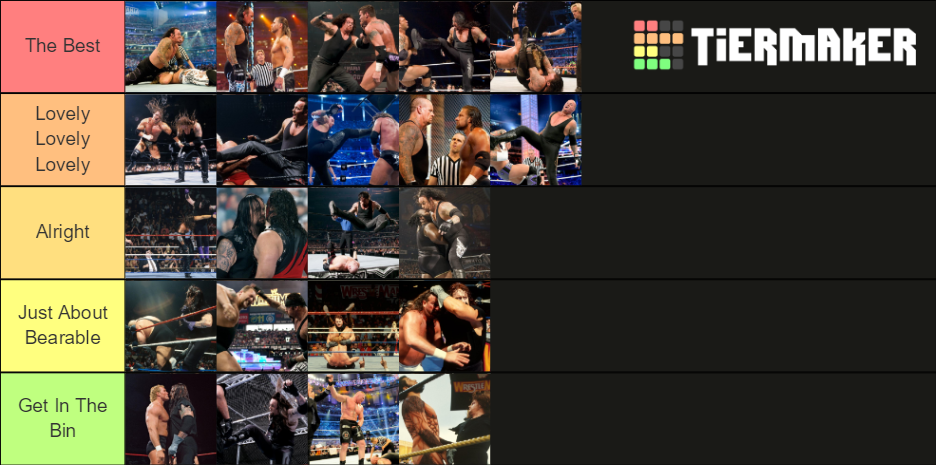 Undertaker's WrestleMania Streak Tier List (Community Rankings) - TierMaker