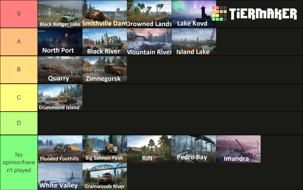 SnowRunner Maps (Titled) Tier List (Community Rankings) - TierMaker