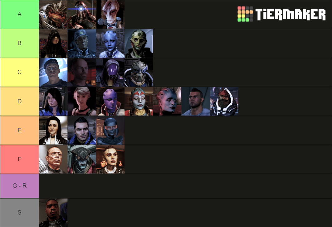 Mass Effect Squad Tier List Community Rankings Tiermaker