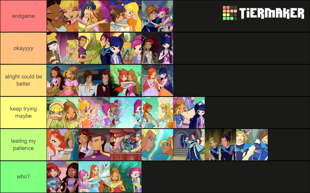 winx club ships Tier List (Community Rankings) - TierMaker