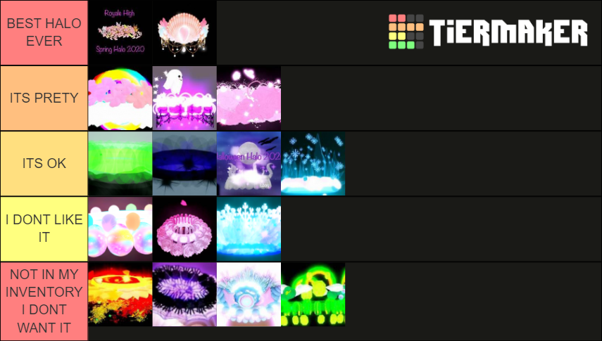 ROYAL HIGH HALOS RANKING Tier List (Community Rankings) - TierMaker