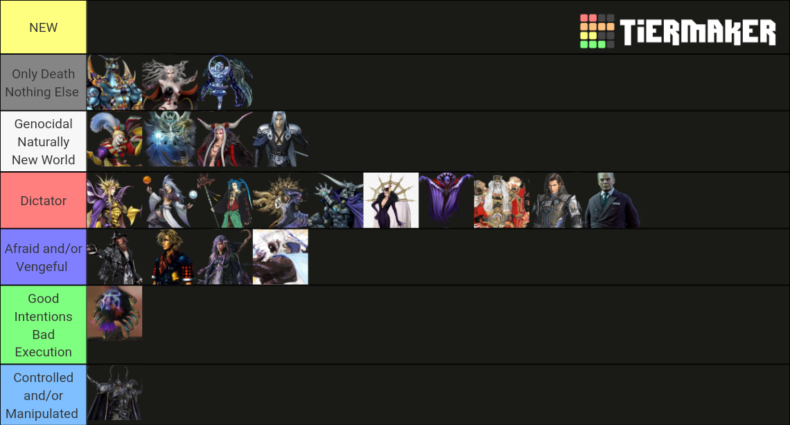 Final Fantasy (Mainline Villains) Tier List (Community Rankings ... Final Fantasy (Mainline Villains) Tier List (Community Rankings ...