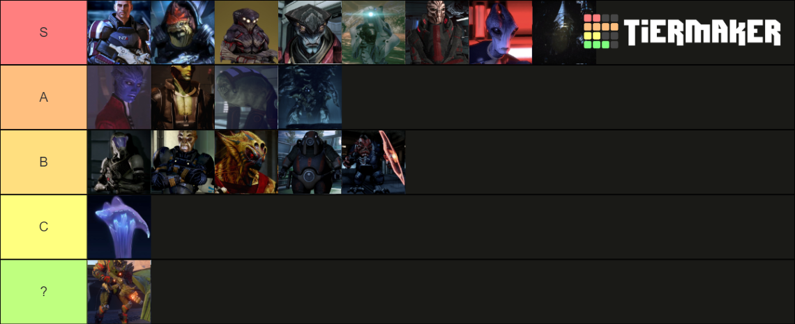 Mass Effect Races Tier List (Community Rankings) - TierMaker