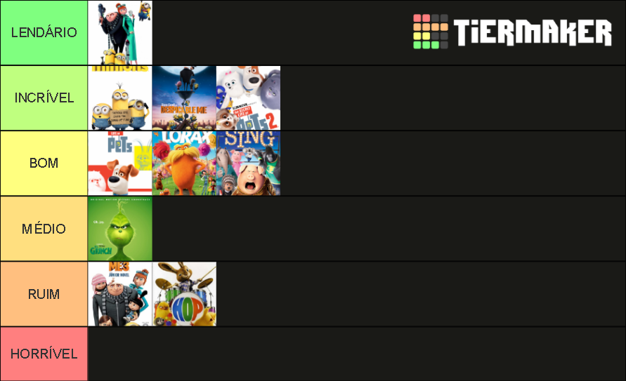 Illumination Movies Tier List (Community Rankings) - TierMaker