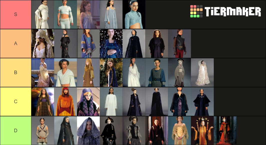 Padme outfits tier Tier List (Community Rankings) - TierMaker