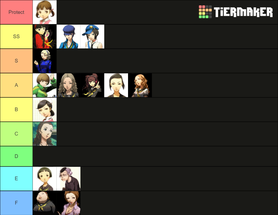 Persona 4 Golden Ultimate Waifu Tier List (Community Rankings) - TierMaker Persona 4 Golden Ultimate Waifu Tier List (Community Rankings) - TierMaker