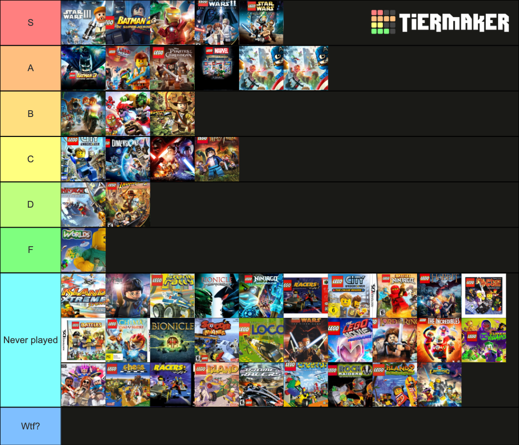 Lego Games Tier List (Community Rankings) - TierMaker