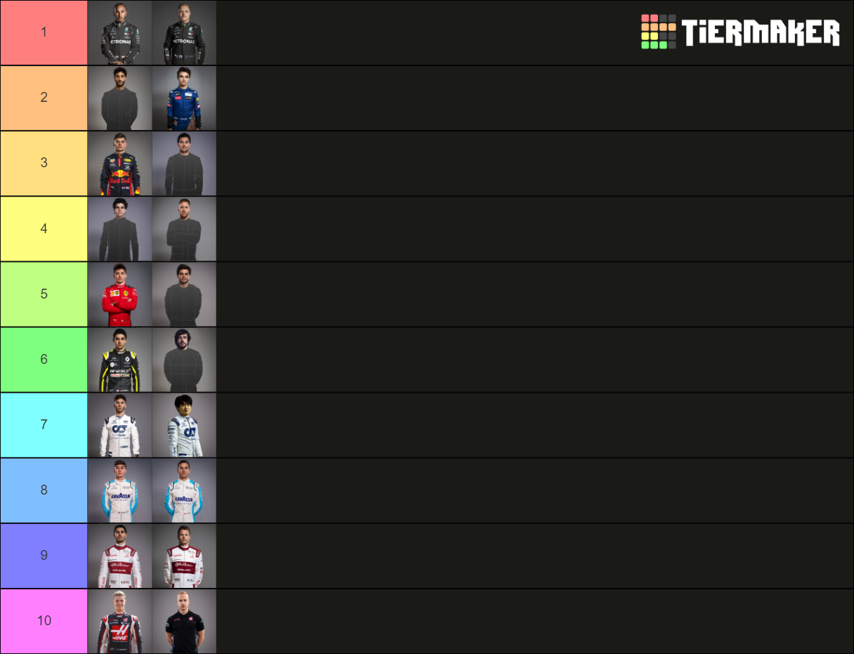 Formula 1 driver lineup 2021 Tier List (Community Rankings) - TierMaker