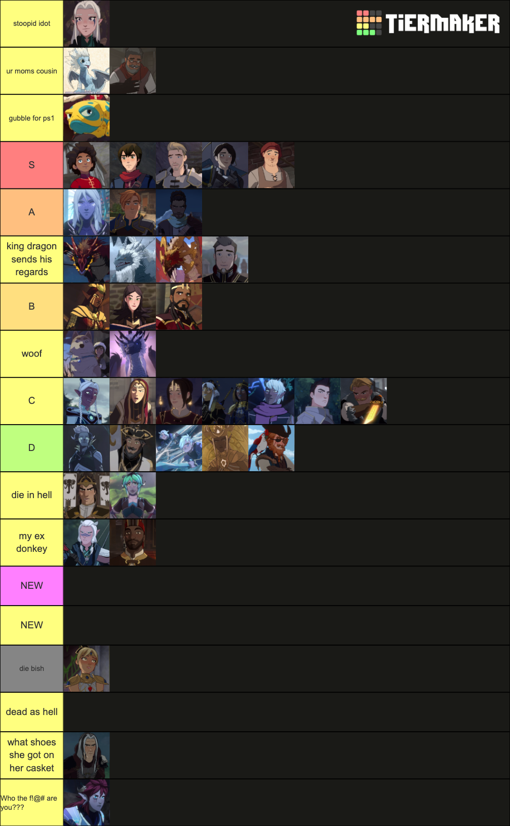 The Dragon Prince Characters Tier List (Community Rankings) - TierMaker