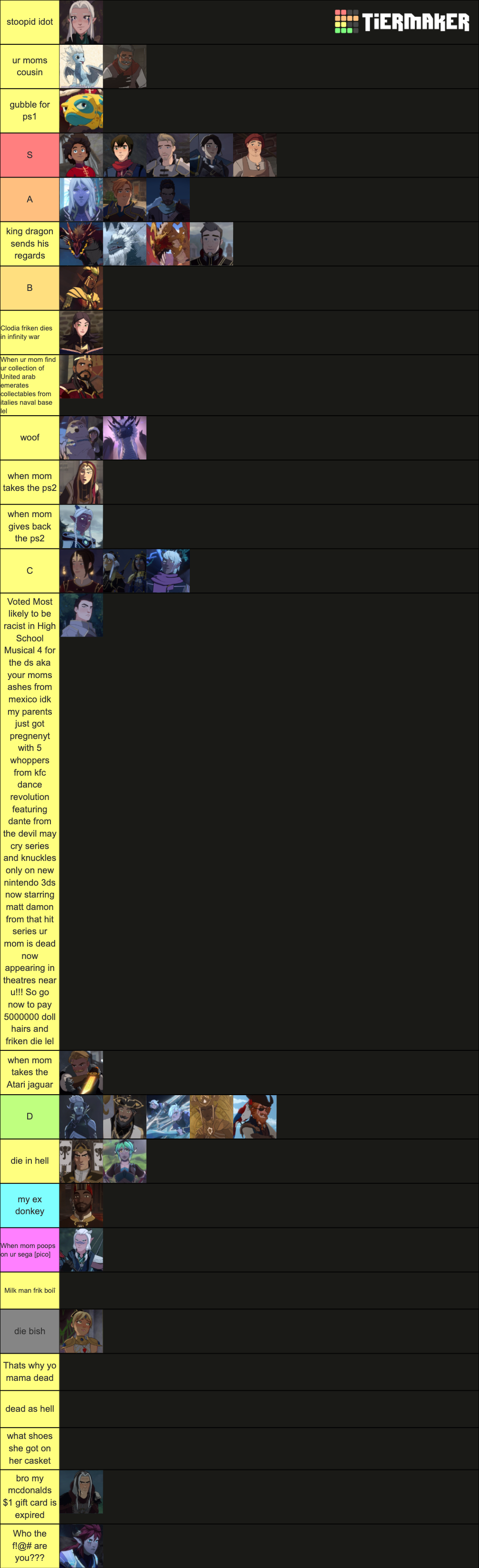 The Dragon Prince Characters Tier List (Community Rankings) - TierMaker