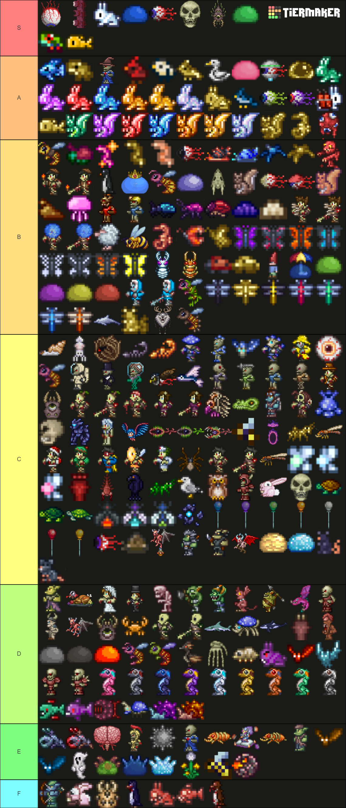 Terraria Enemies (Pre-Hardmode) Tier List (Community Rankings) - TierMaker