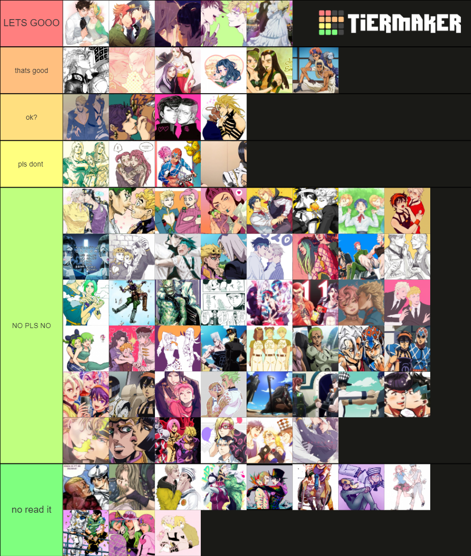 Jojo ships Tier List (Community Rankings) - TierMaker