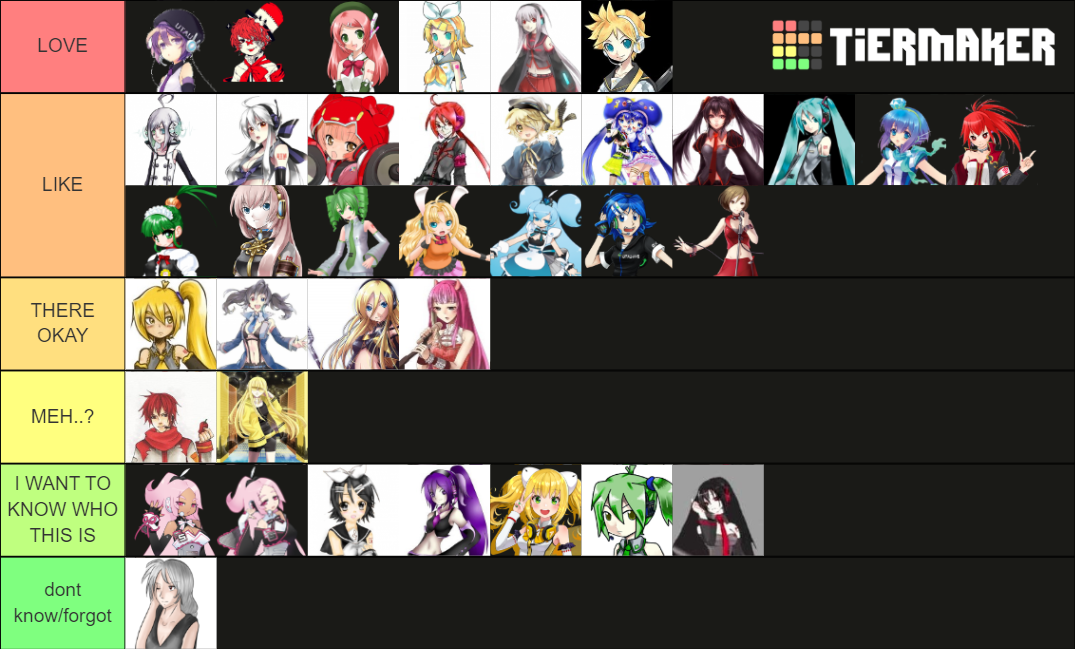 vocaloid (utau, fan,vpya) Tier List (Community Rankings) - TierMaker