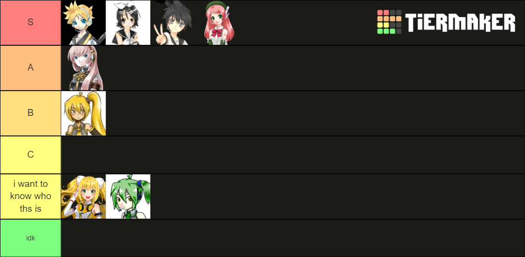 vocaloid (utau, fan,vpya) Tier List (Community Rankings) - TierMaker