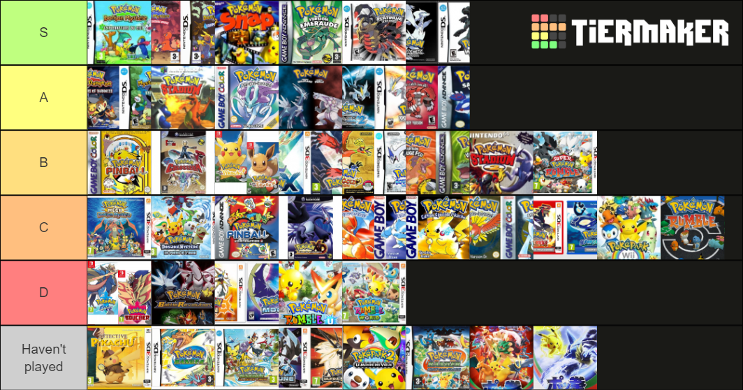All Pokémon Games Tier List (Community Rankings) - TierMaker