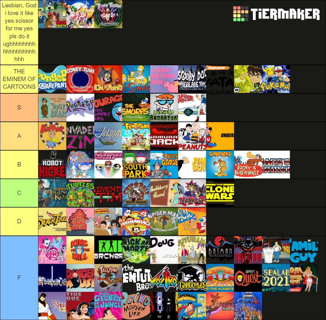 75 Greatest Cartoons Tier List (Community Rankings) - TierMaker