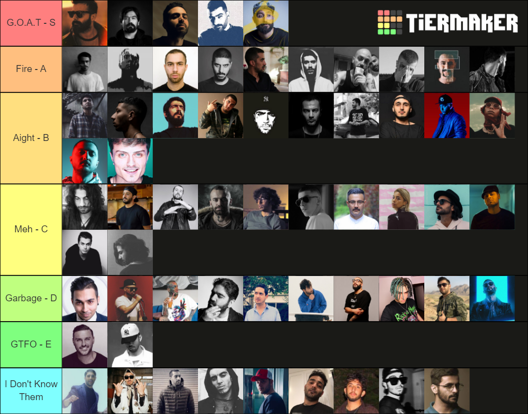 Persian Hip-Hop Artists - A Nima DW Tier List (Community Rankings ...