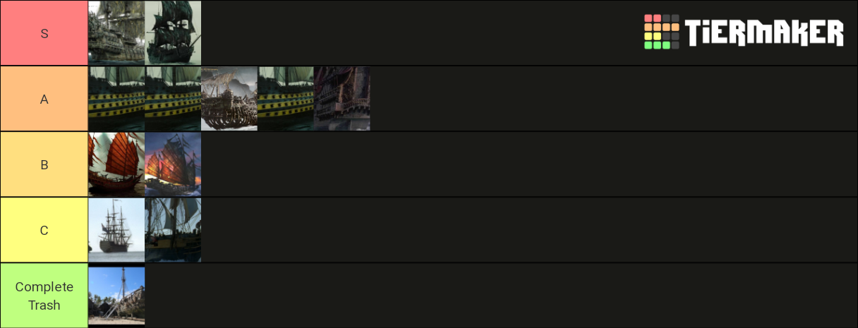 Pirates of the Caribbean Ships Tier List (Community Rankings) - TierMaker
