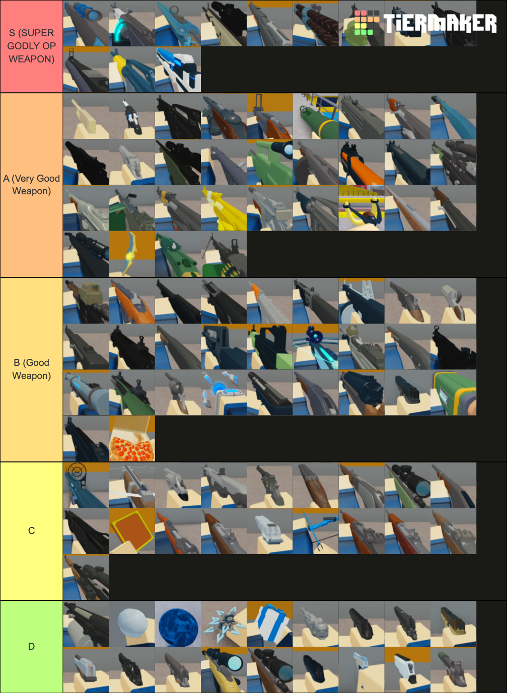 ROBLOX Arsenal Guns Tier List (Community Rankings) - TierMaker