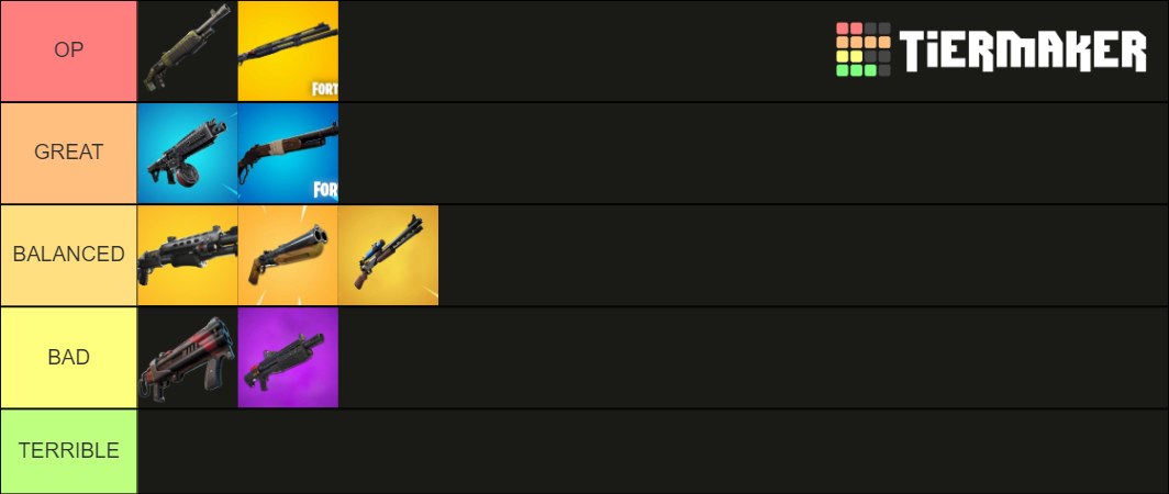 FORTNITE SHOTGUN Tier List (Community Rankings) - TierMaker