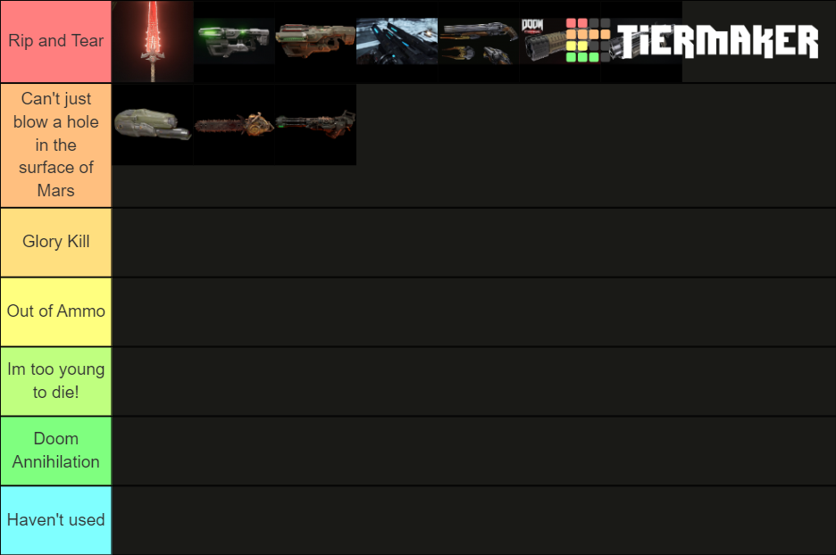 Doom Weapons Tier List (Community Rankings) - TierMaker