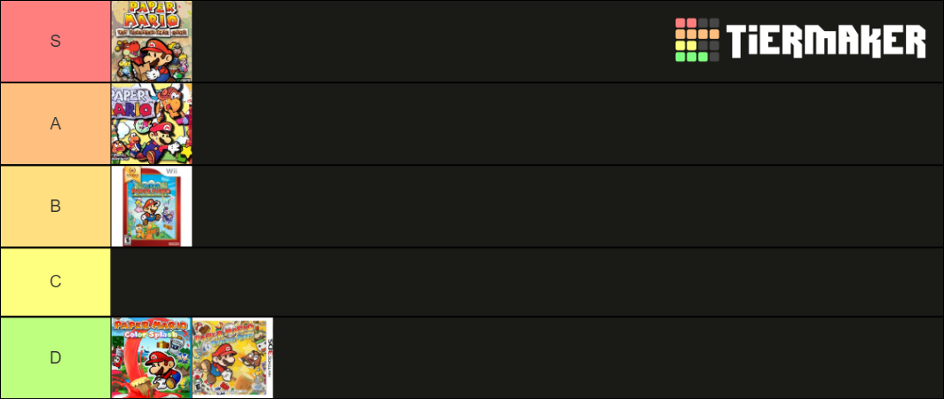 Paper Mario games Tier List (Community Rankings) - TierMaker