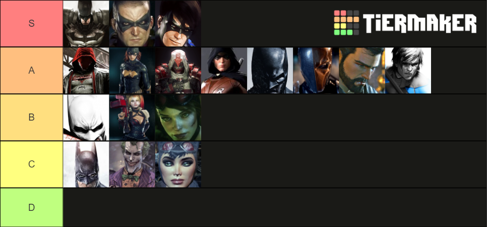 Batman Arkham Playable Characters Tier List (Community Rankings) - TierMaker