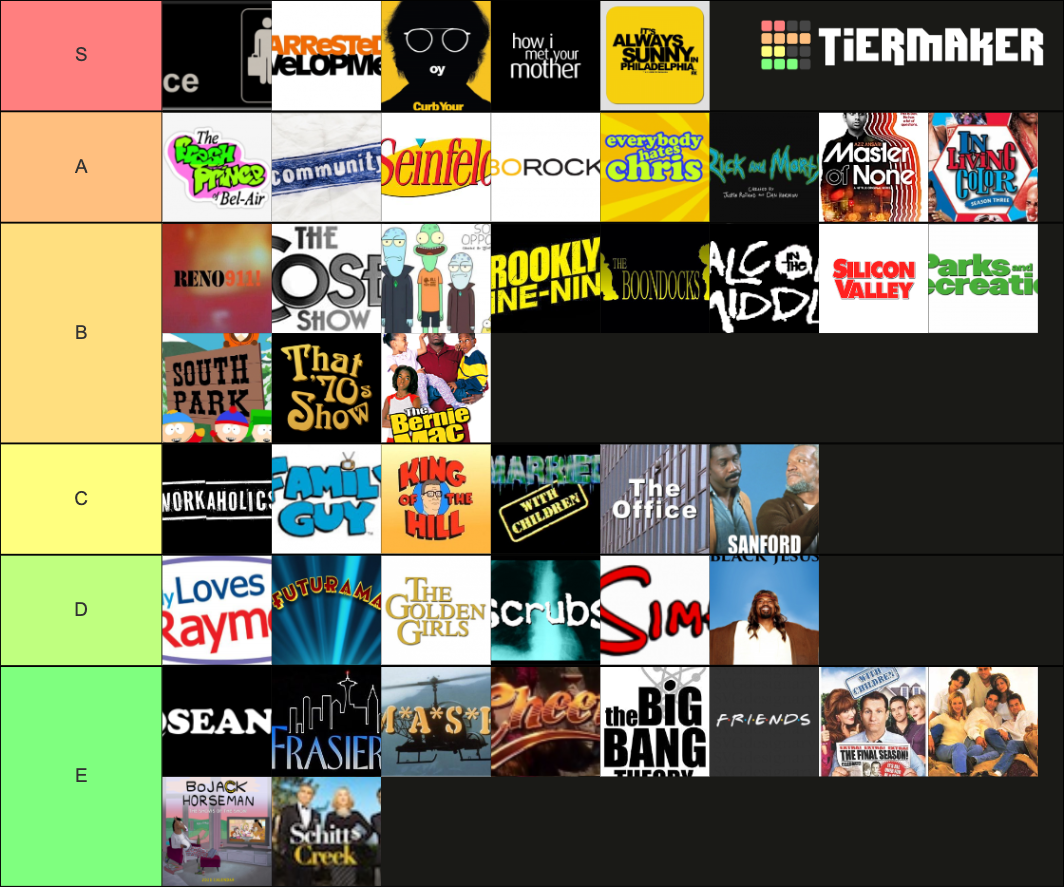 Sitcom Tier List (Community Rankings) - TierMaker