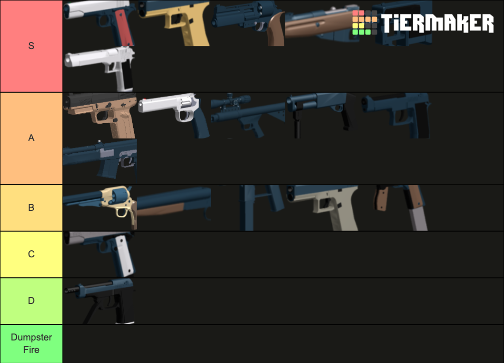 Phantom Forces sidearm Tier List (Community Rankings) - TierMaker