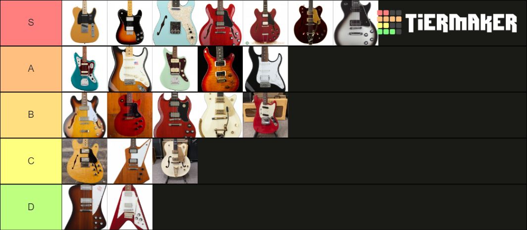 Guitars Tier List (Community Rankings) - TierMaker