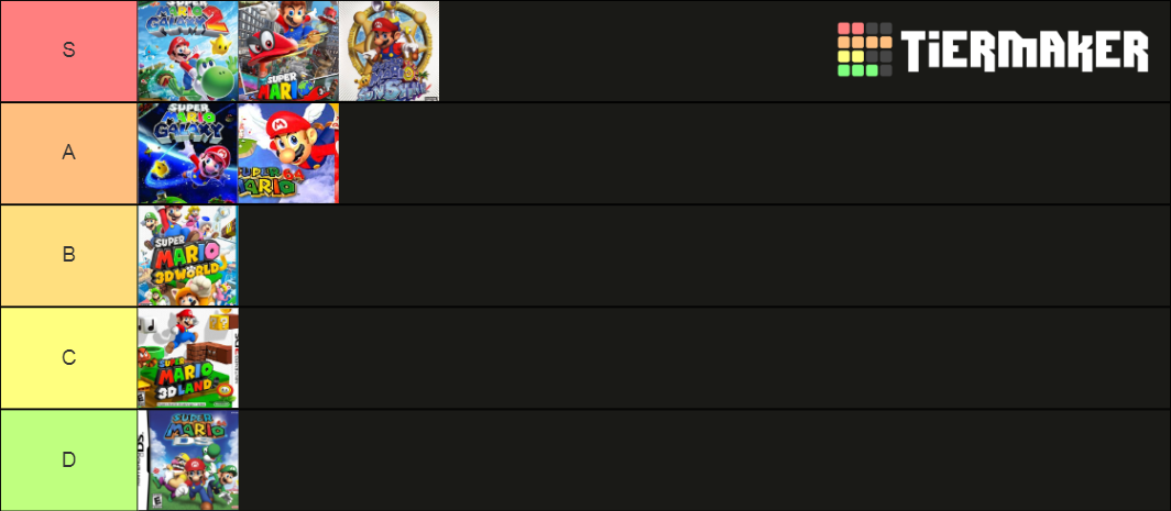 3D Super Mario Platformer Games Tier List (Community Rankings) - TierMaker