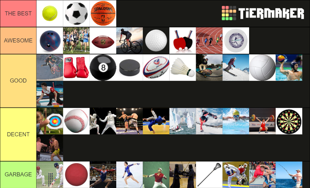 Ultimate Sports Tier List (Community Rankings) - TierMaker