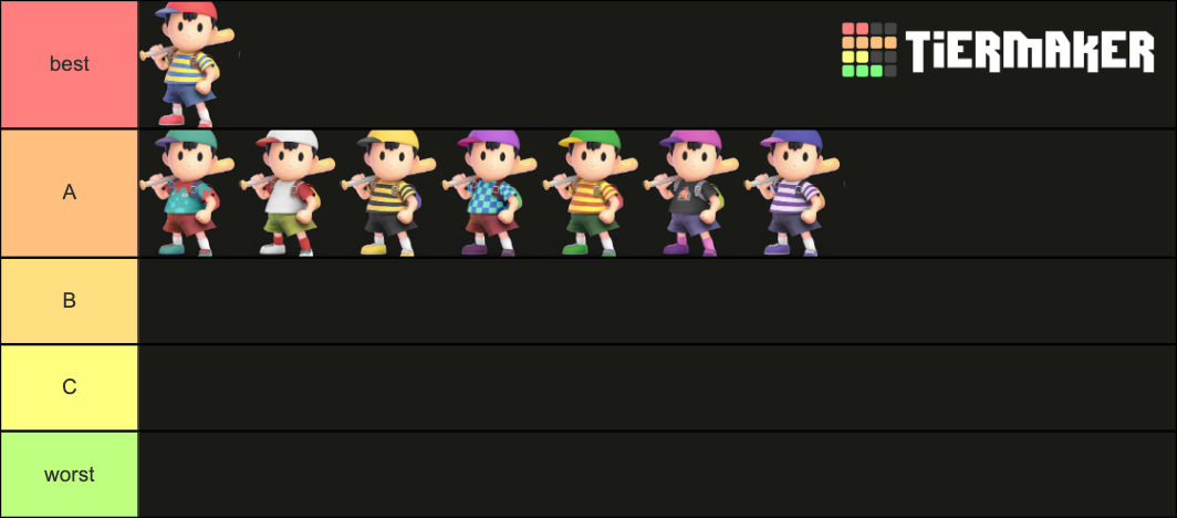 Smash Ultimate Ness Skins Tier List (Community Rankings) - TierMaker