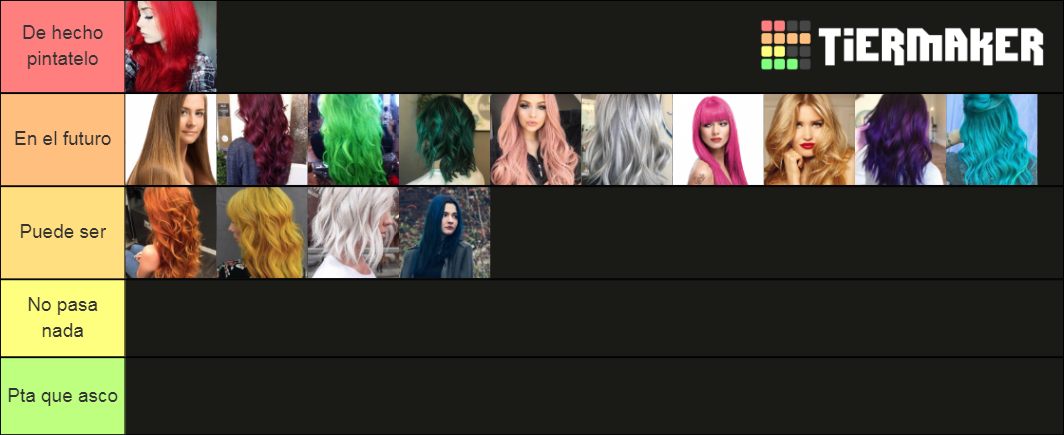 COLORES DE PELO O CABELLO Tier List (Community Rankings) - TierMaker