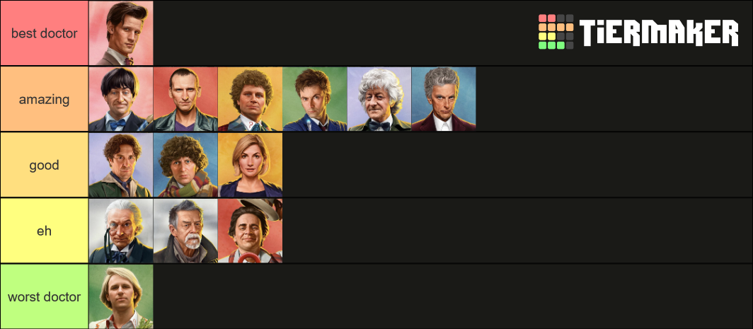 Doctor Who Doctors Ranking Tier List (Community Rankings) - TierMaker