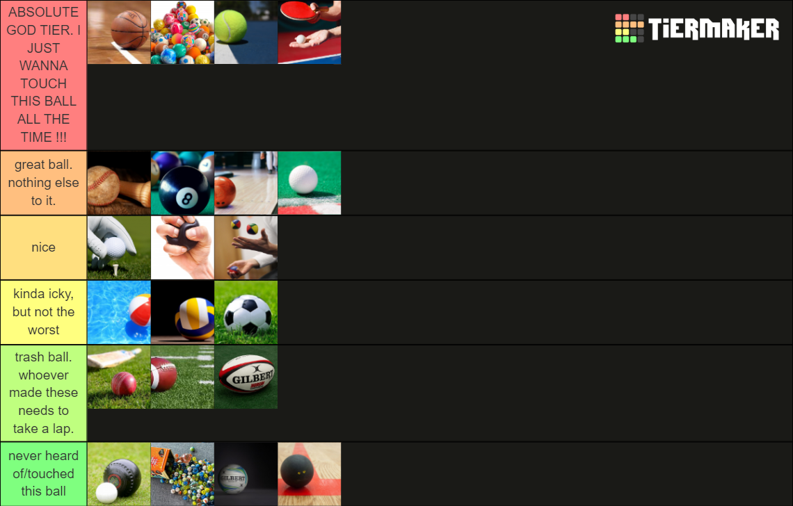 Balls, Balls, Balls Tier List (Community Rankings) - TierMaker