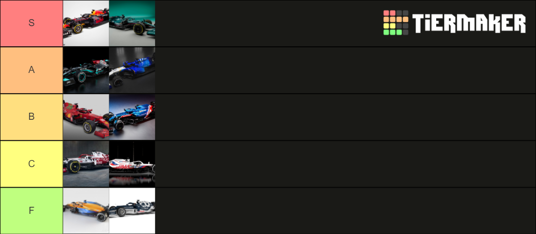 F1 Livery Tiers Tier List (Community Rankings) - TierMaker