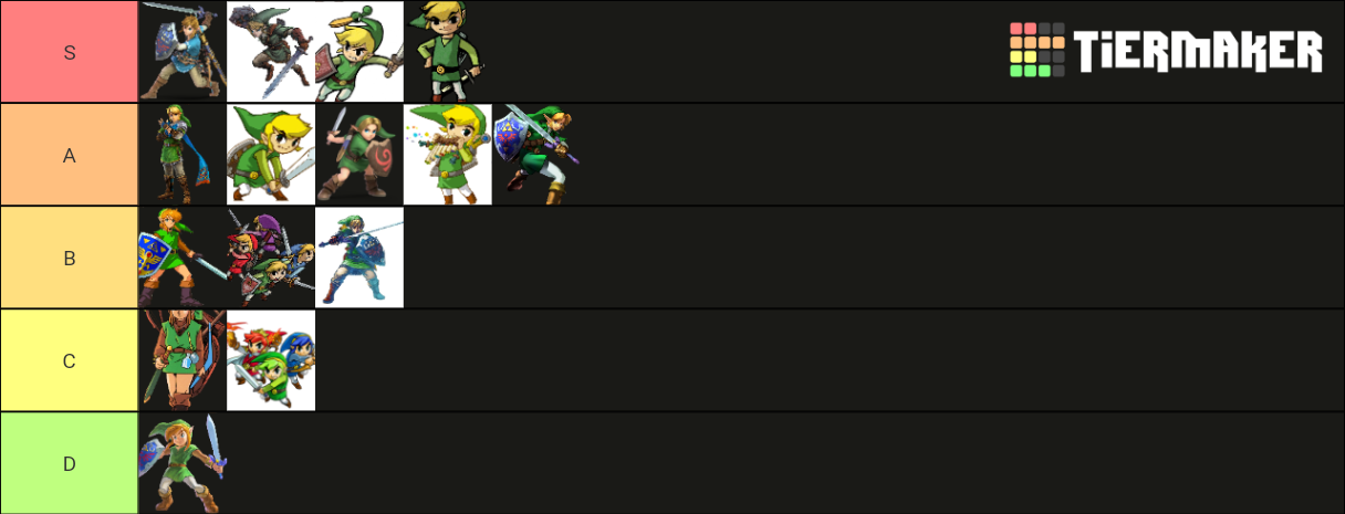 Link designs Tier List (Community Rankings) - TierMaker