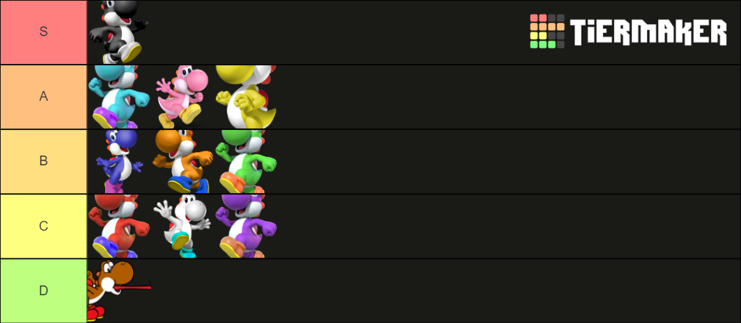 Yoshi's colors Tier List (Community Rankings) - TierMaker