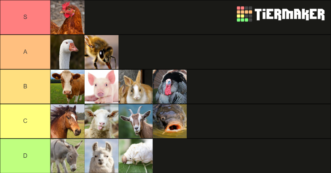Farm Animals Tier List (Community Rankings) - TierMaker