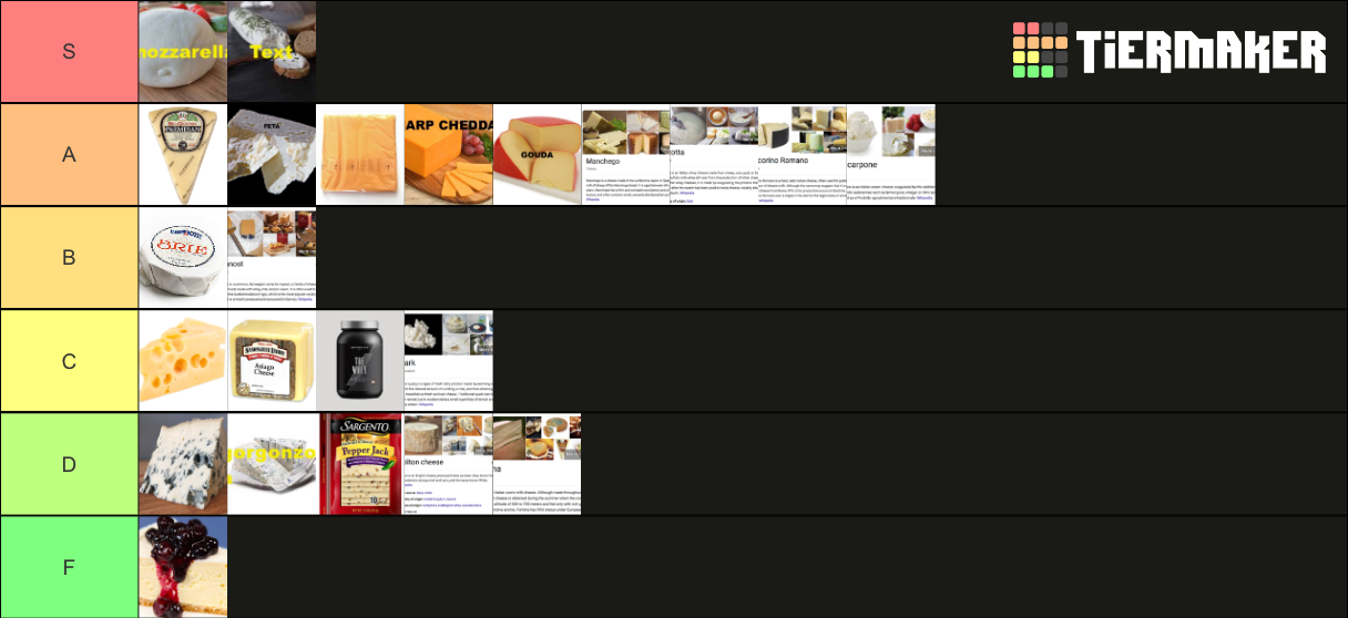 Cheese Tier List (Community Rankings) - TierMaker