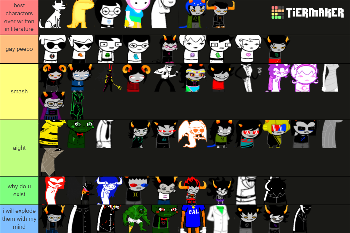 homestuck character Tier List (Community Rankings) - TierMaker